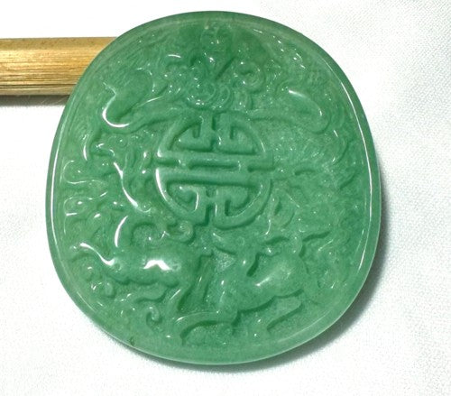 Burmese Jadeite "Joyous Deer" Large Pendant (BJP917) – Ying Yu Jade