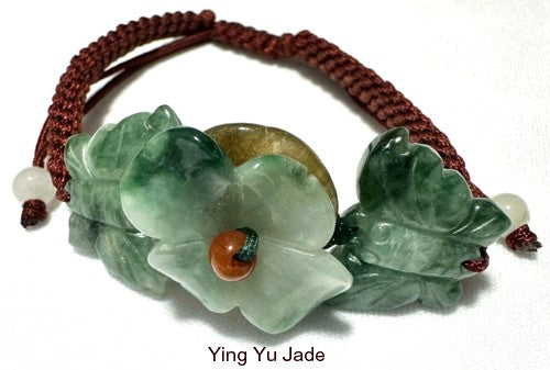 Sale-Burmese Jadeite Bracelet "Butterflies Surround Flower" (BJB86 ...